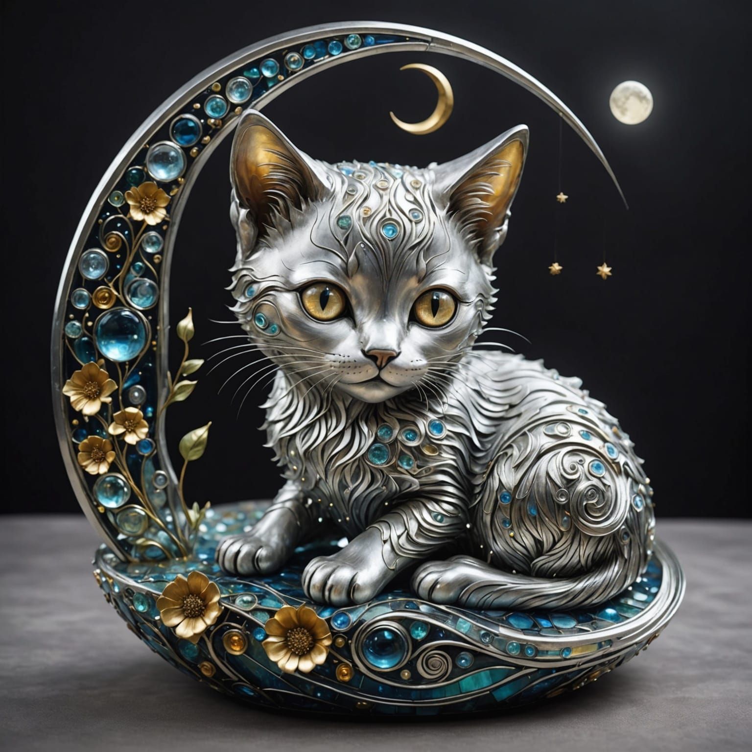 A mesmerizing 3D glass sculpture inspired by the d... - AI Art