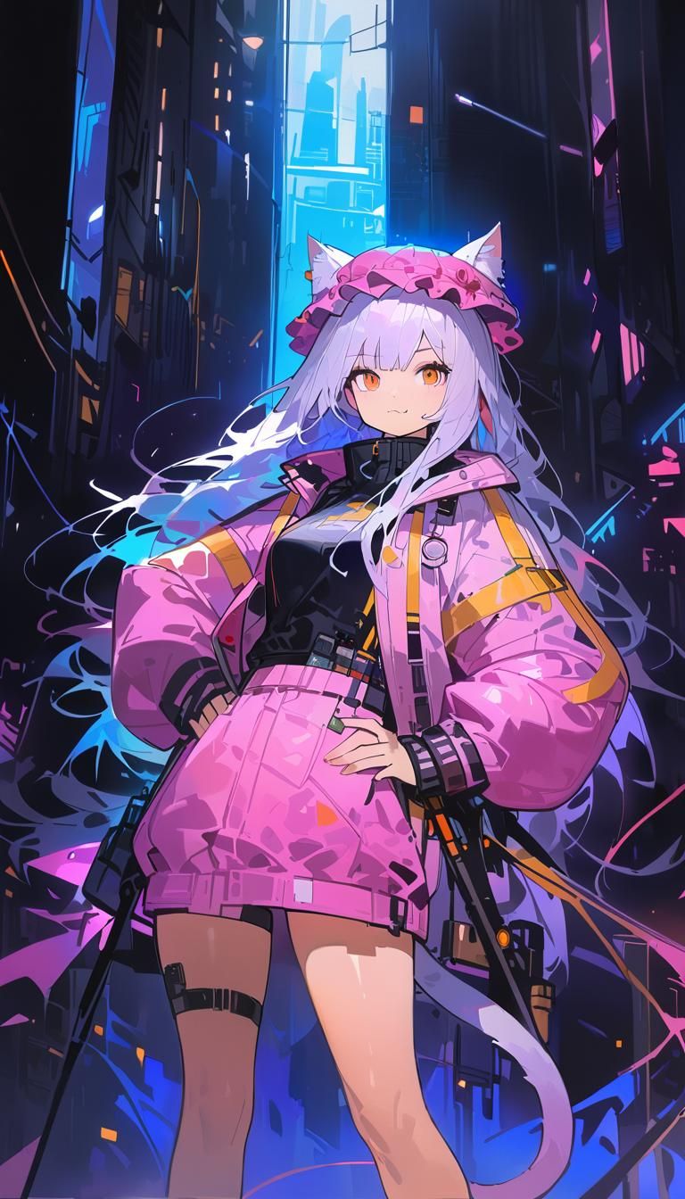 Neon-nyan at Night (AnimagineXL) - AI Generated Artwork - NightCafe Creator