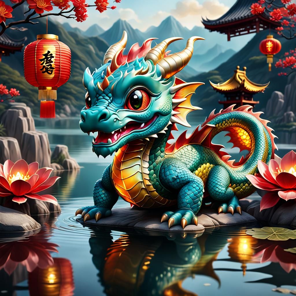 Chinese New Year Water Dragon - AI Generated Artwork - NightCafe Creator