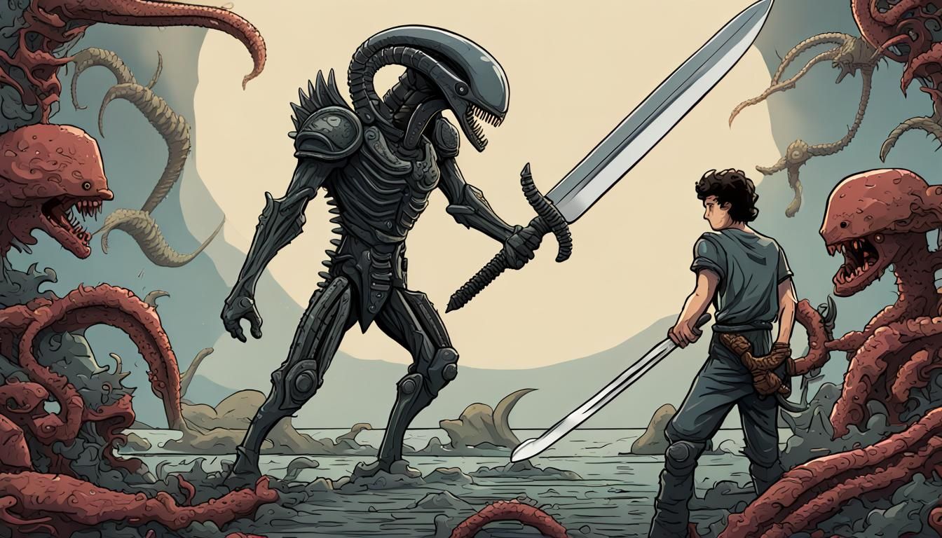 Sword-fight Showdown - AI Generated Artwork - NightCafe Creator