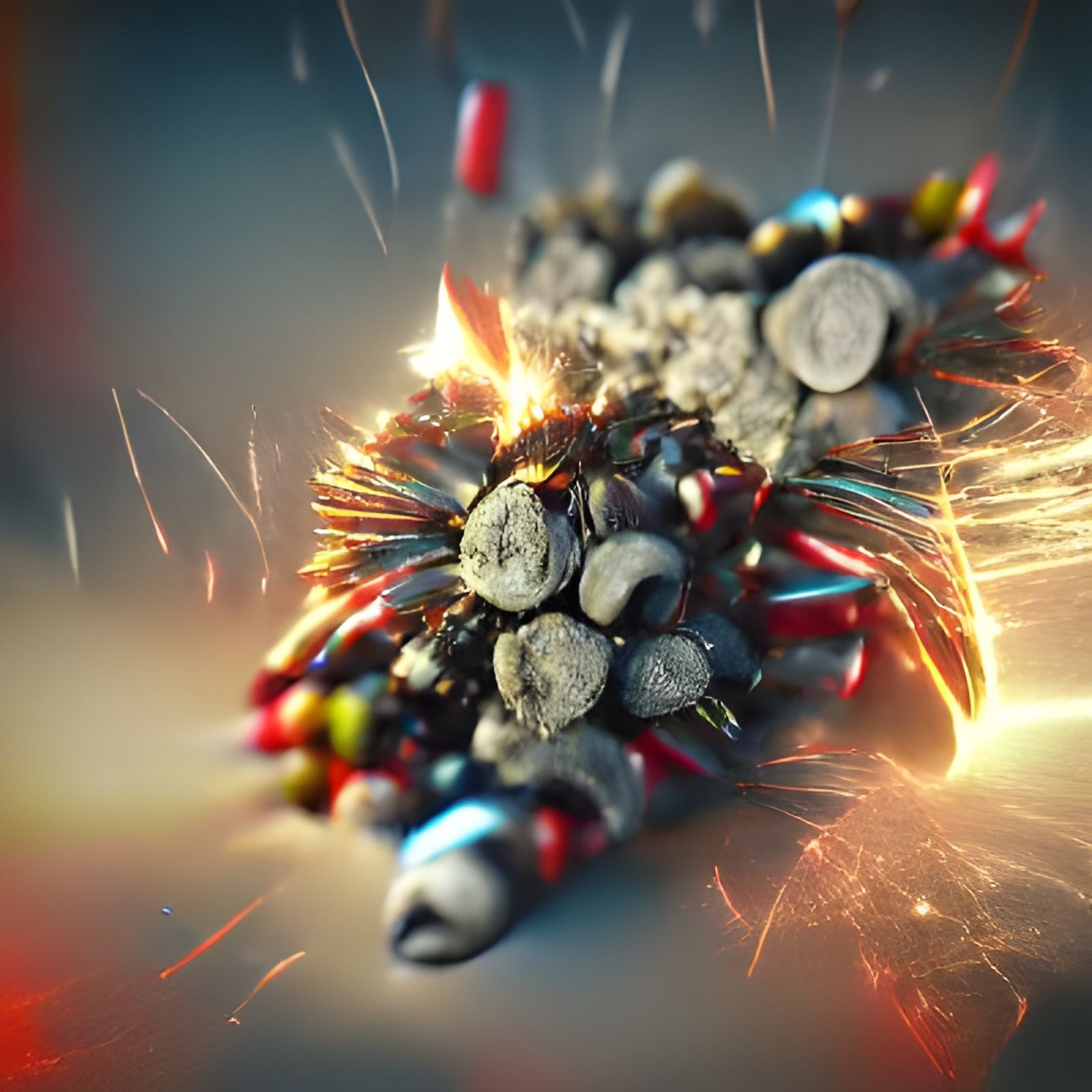 Sparking rocks - AI Generated Artwork - NightCafe Creator