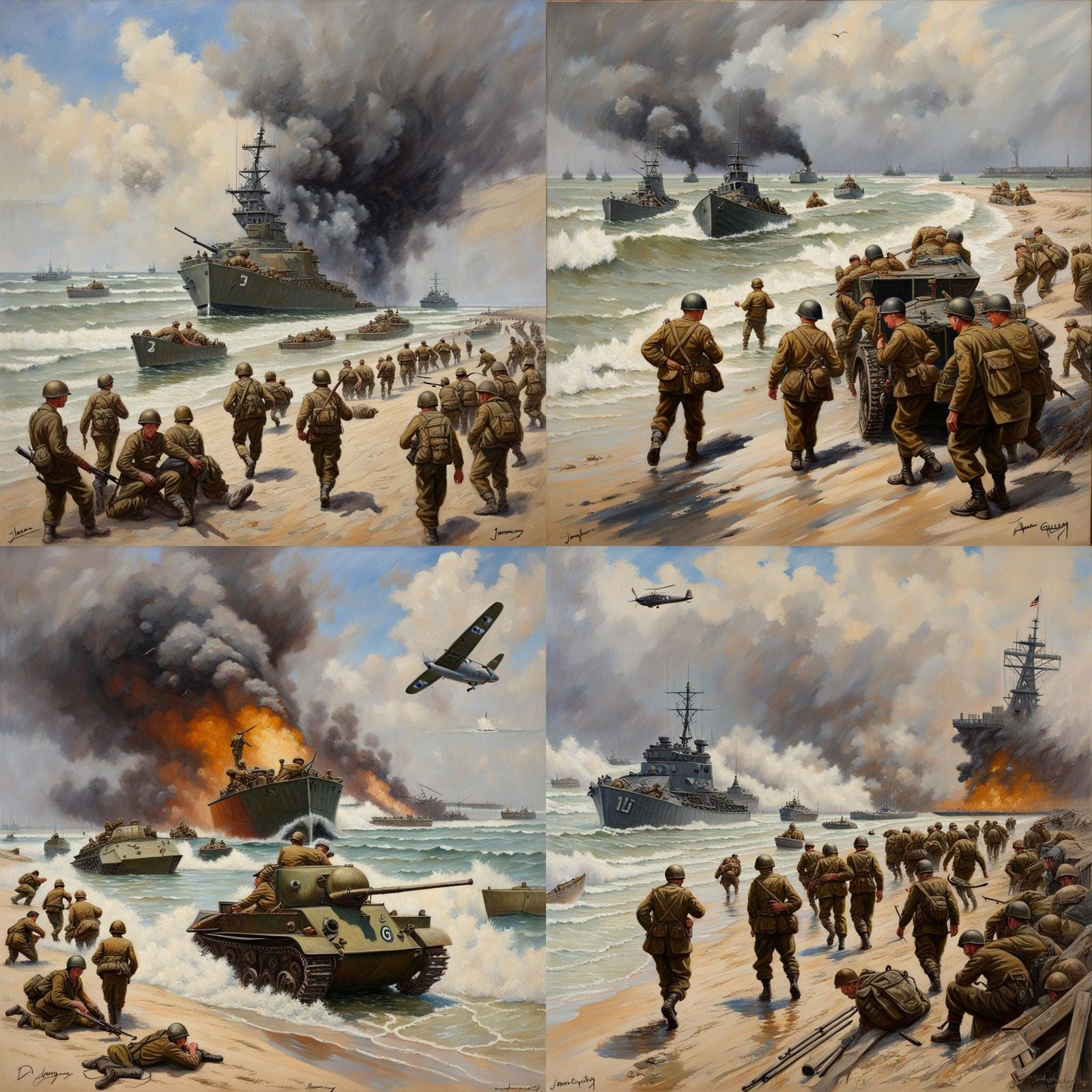 world war 2 d-day oil painting by James Gurney - AI Generated Artwork ...