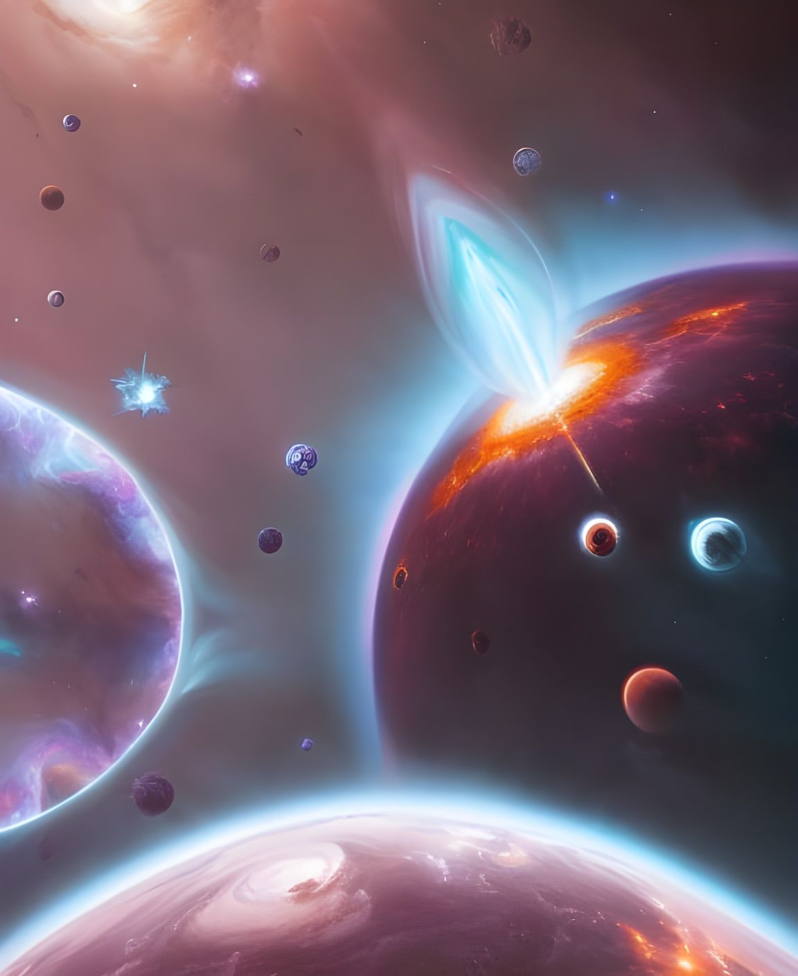 Moment of Impact Protoplanets collision - AI Generated Artwork ...