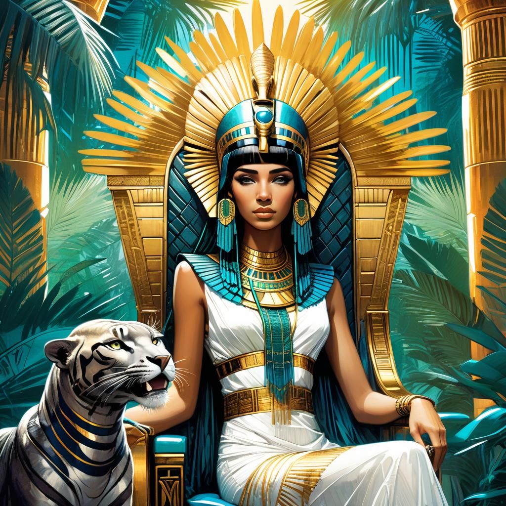 Cleopatra in a mix between ancient Egypt and Art-deco - AI Generated ...