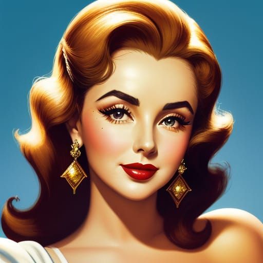 closeup of a billiant smile - Glamorous Hollywood Smile, 195...