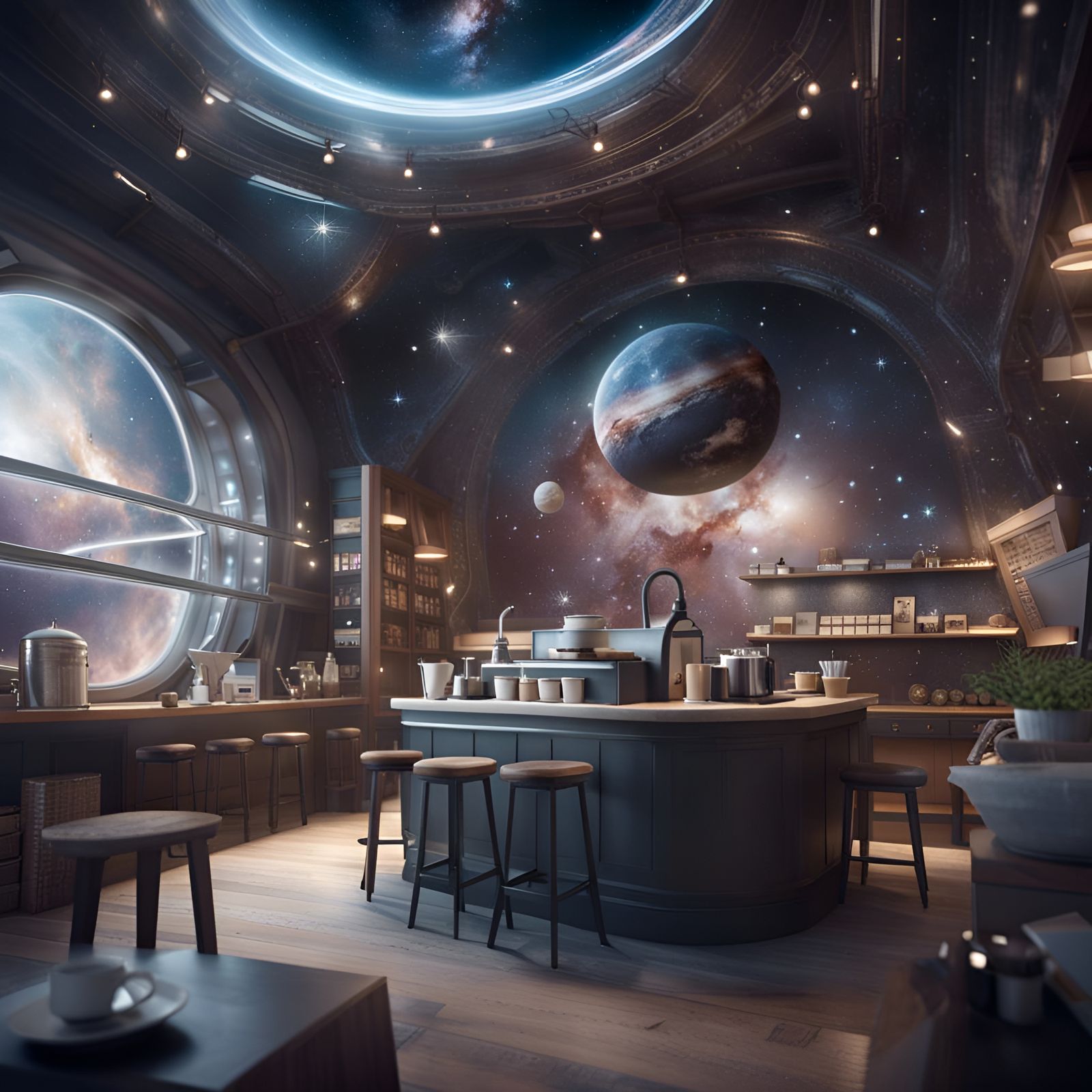 Cosmic Coffee - AI Generated Artwork - NightCafe Creator