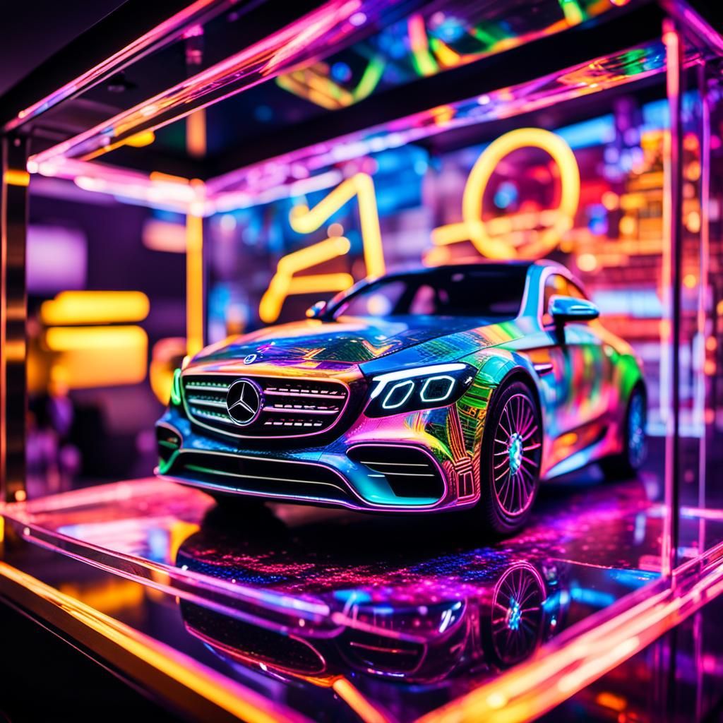 coloreful Neon Lights Mercedes-Benz - AI Generated Artwork - NightCafe ...