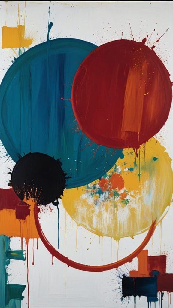 Vibrant, expressive abstract art in the style of Gerhard Richter's ...