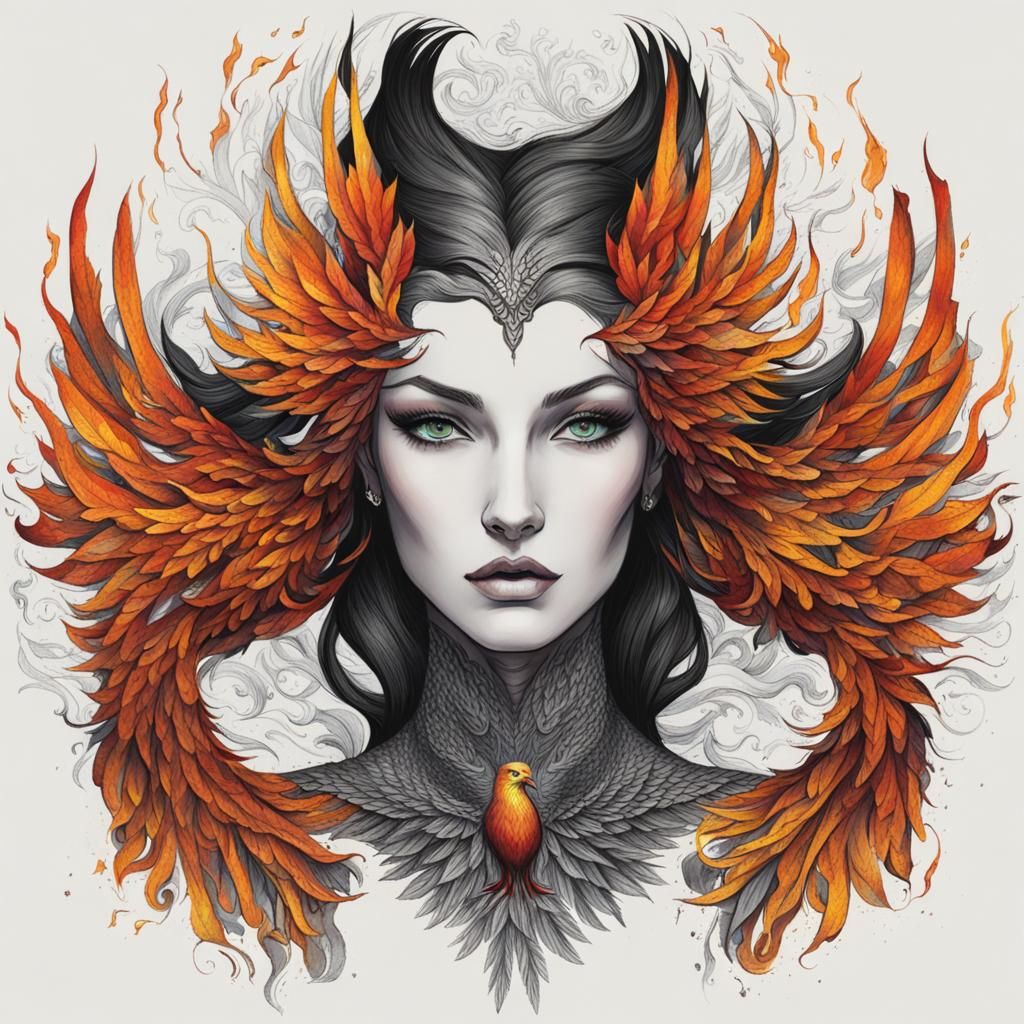 Phoenix Muse - AI Generated Artwork - NightCafe Creator