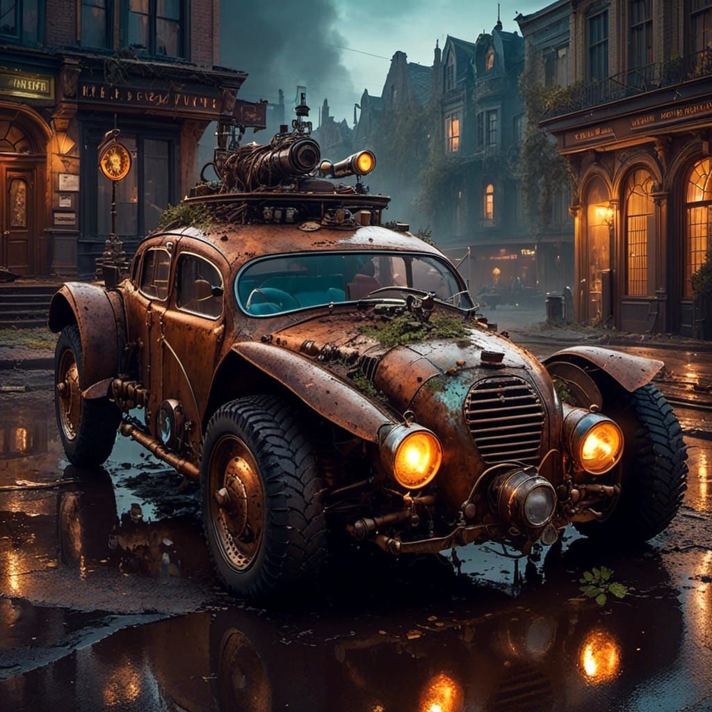 Dieselpunk Sports Car - AI Generated Artwork - NightCafe Creator