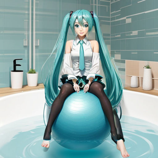 Hatsune Miku Bounces on a Exercise Ball in a Vibra... - AI Art