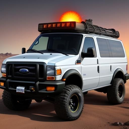 4x4 lifted Off road ford Econoline expeditionary e250 van big tires ...