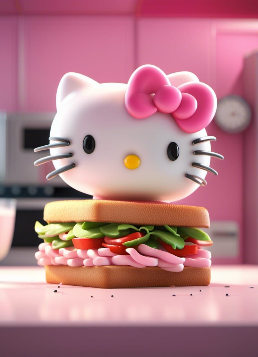 Hello Kitty Sandwitch - AI Generated Artwork - NightCafe Creator
