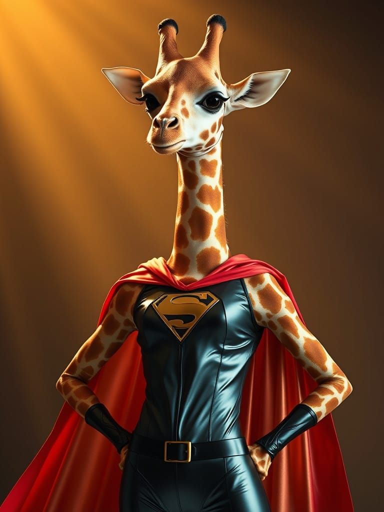 (Superhero Elastic Giraffe Girl With All Limbs and Neck Stretchy ...