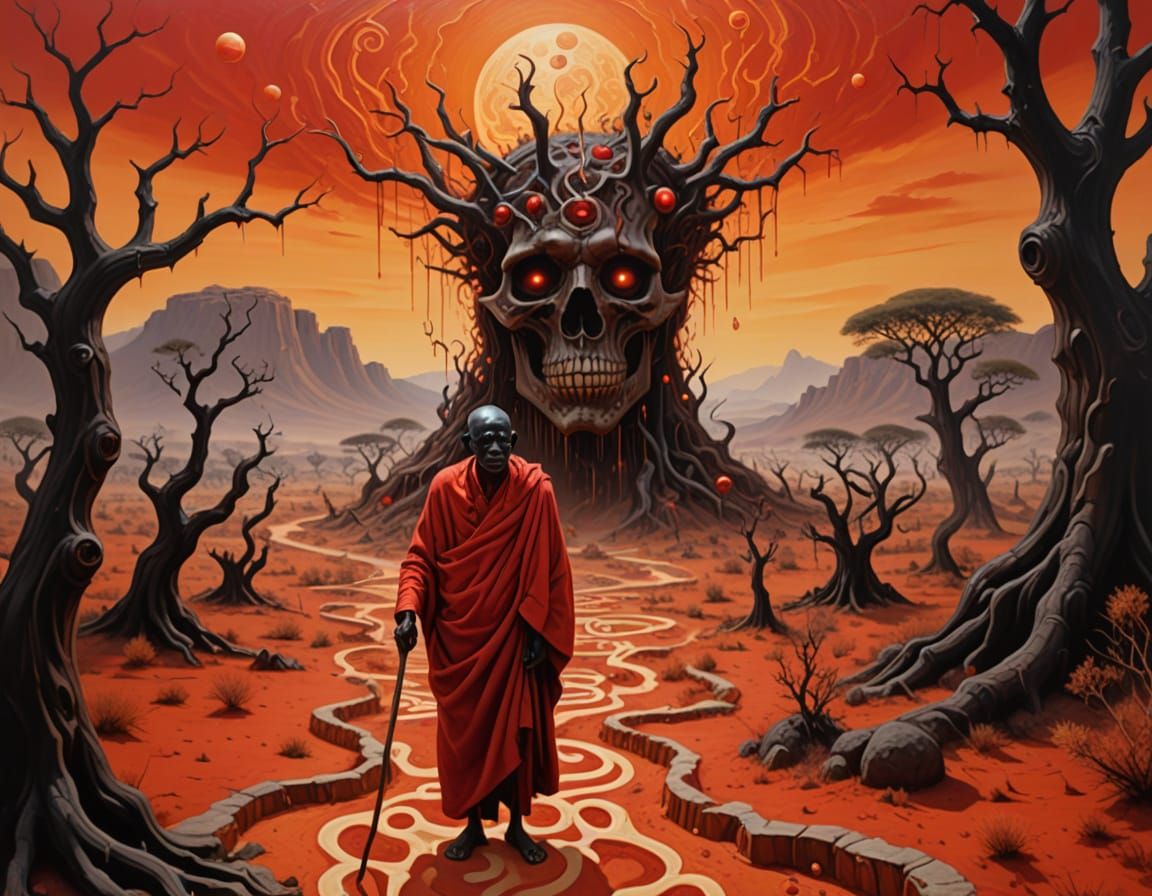 Surrealist 3D Maze Painting in Vibrant Impasto - AI Art