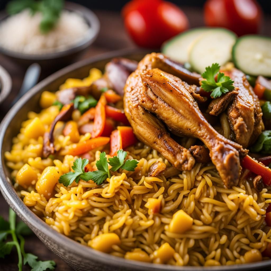 Roasted Curry Chicken & Rice - AI Generated Artwork - NightCafe Creator