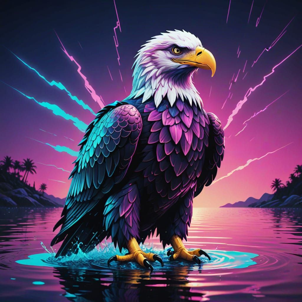 Ethereal Water Eagle Emerges from Ocean Depths in ... - AI Art