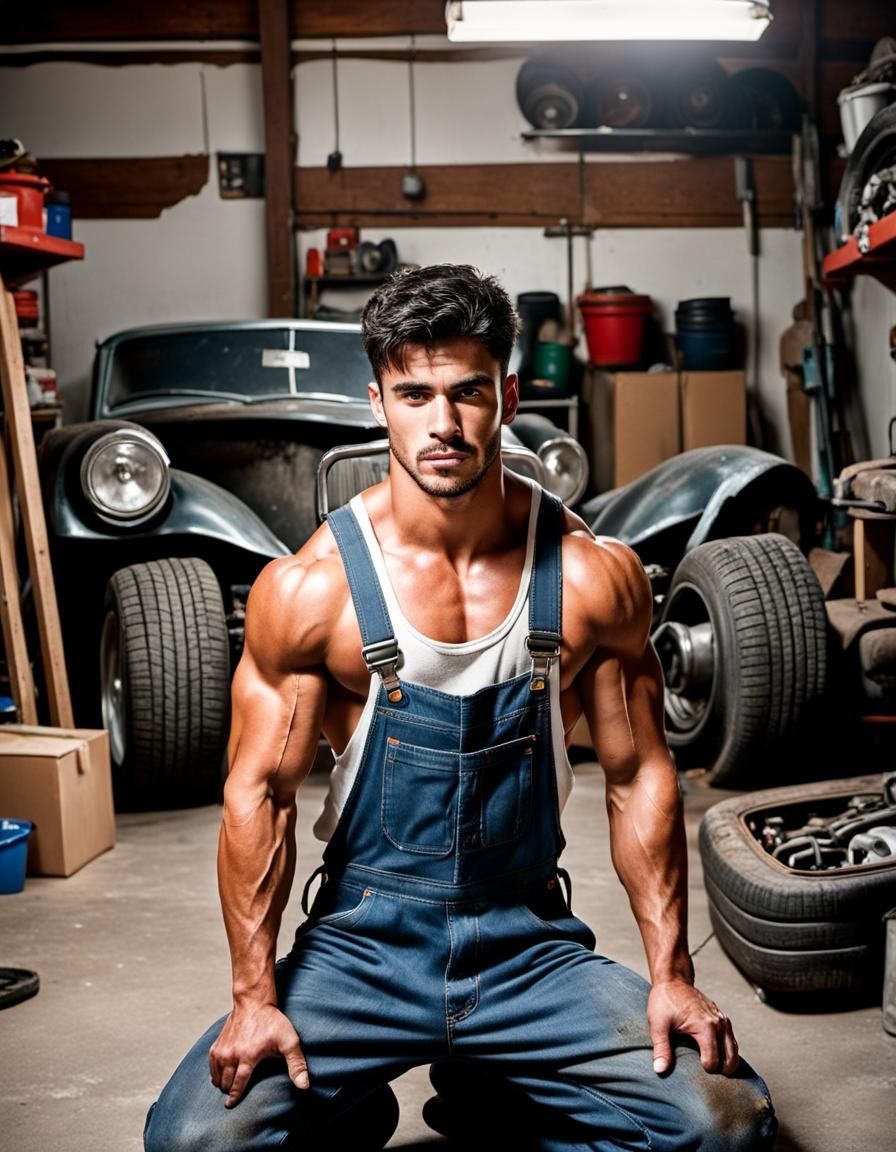 Spanish man in a garage - AI Generated Artwork - NightCafe Creator