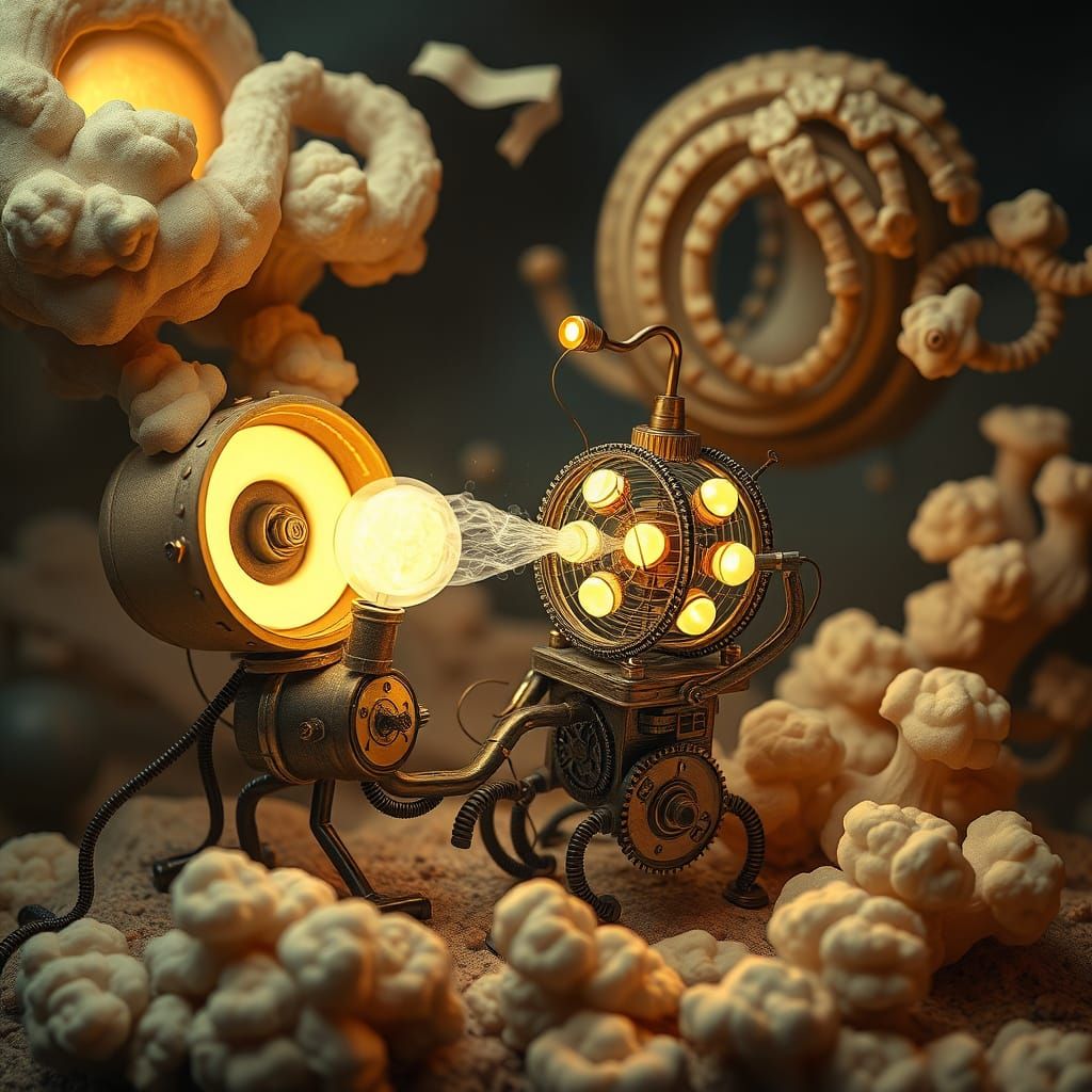 Surrealist Toy Maestro Conducts Cosmic Symphony - AI Art