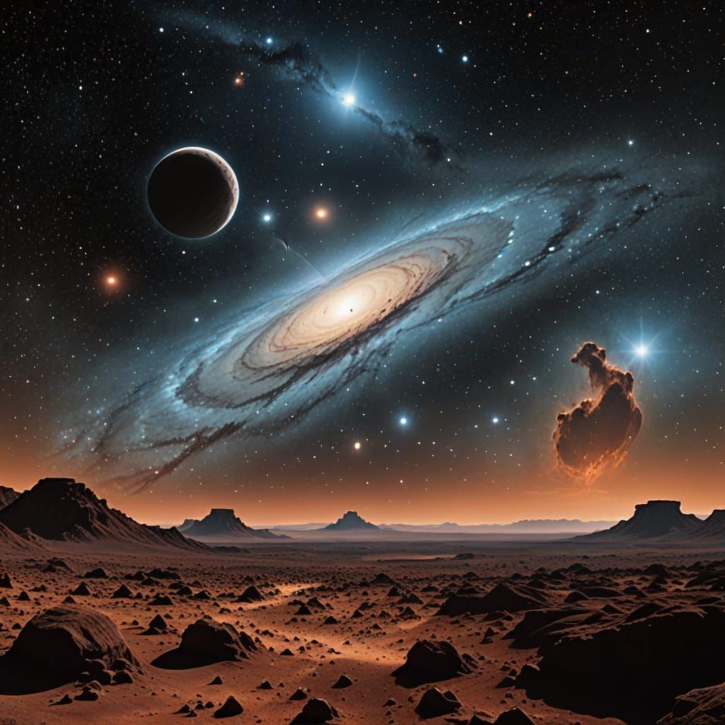 Cosmic Charon Nebula in Space - AI Art