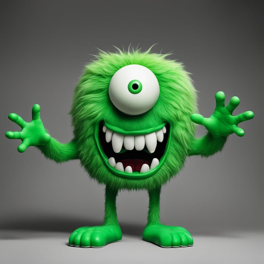 Big head big hands green monster - Gigantic Green Creature