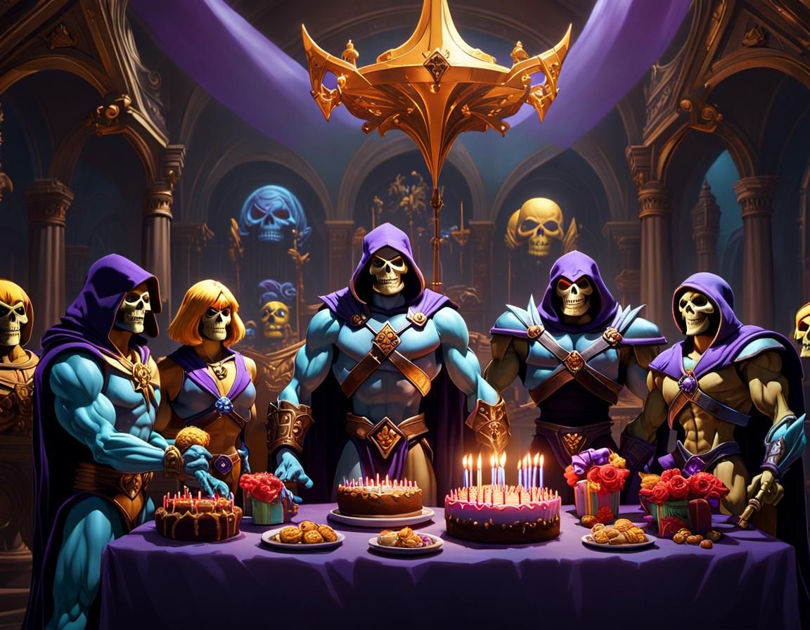 Skeletor birthday party, Masters of the universe, MOTU - AI Generated ...