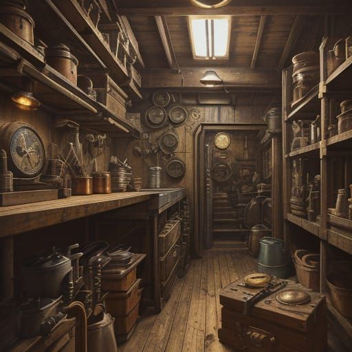 Steampunk Crocs Clog with Intricate Gears and Copp... - AI Art