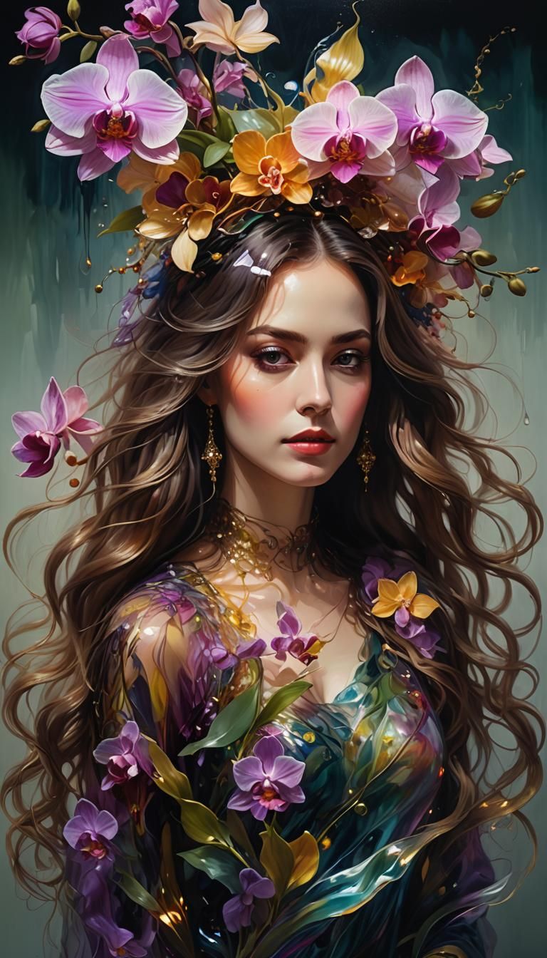 Orchid woman - AI Generated Artwork - NightCafe Creator