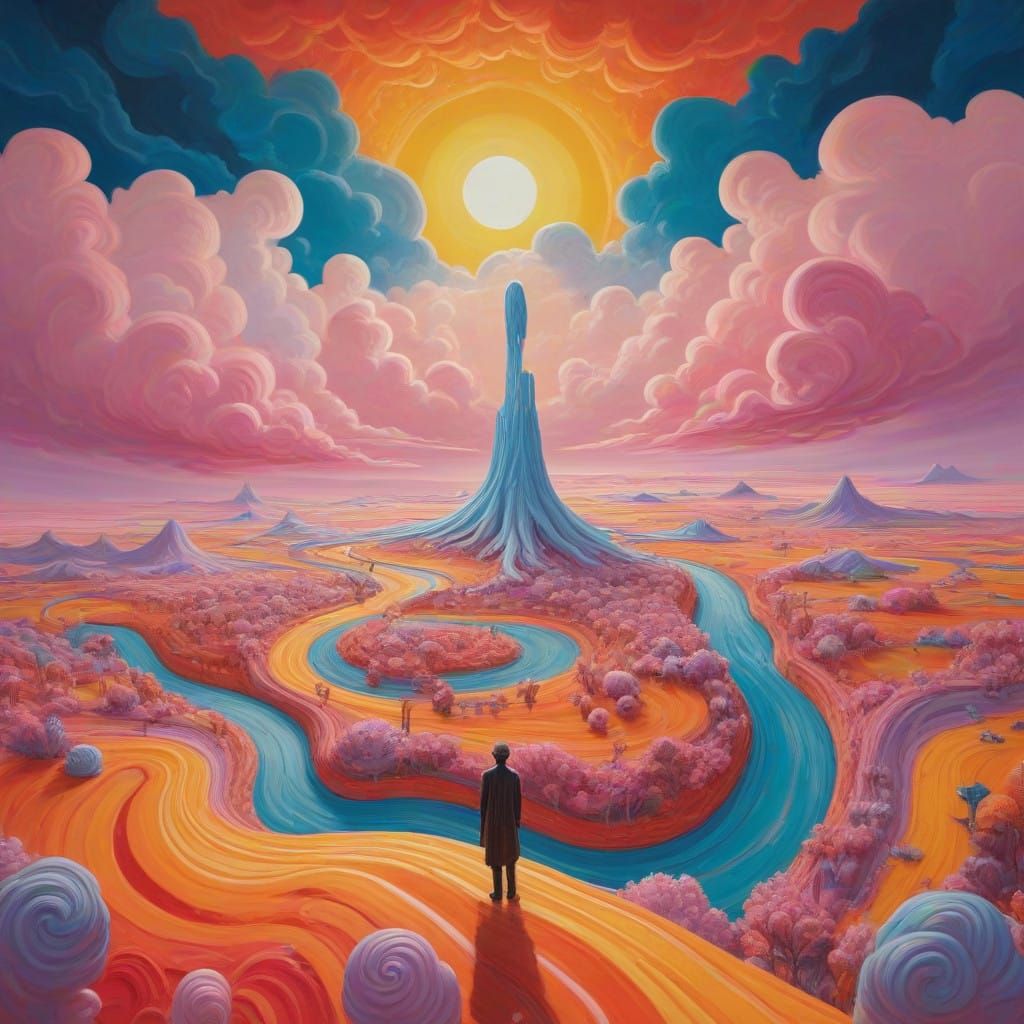 The Scream - Surrealist Figure in Candyland Wonderland