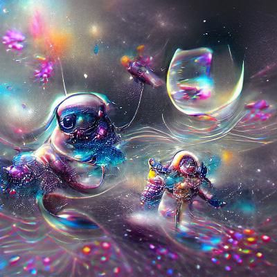 Bubbles in space - AI Generated Artwork - NightCafe Creator