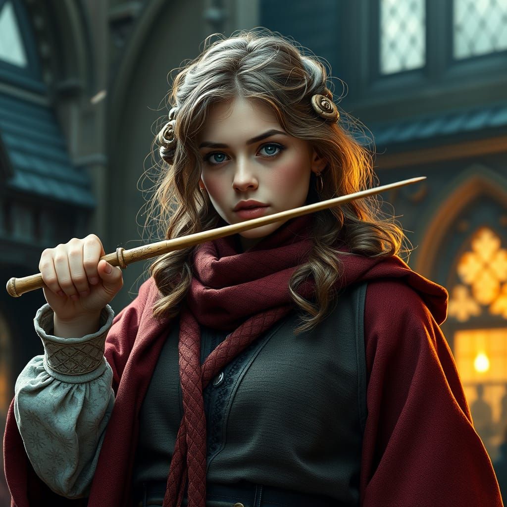 Hogwarts - Plus-Size Model at Hogwarts, Digital Matte Painti...