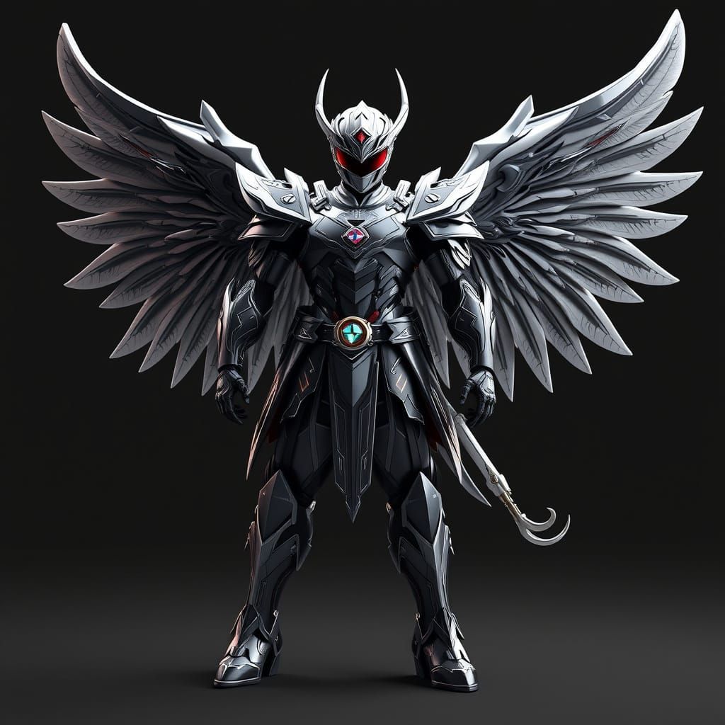 Pegasus Power Ranger Armor in Dark Elegance - AI Art