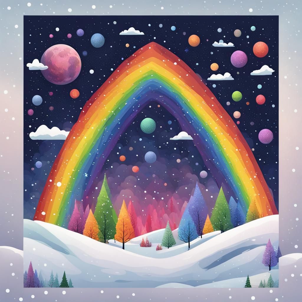 Snowy rainbow - AI Generated Artwork - NightCafe Creator