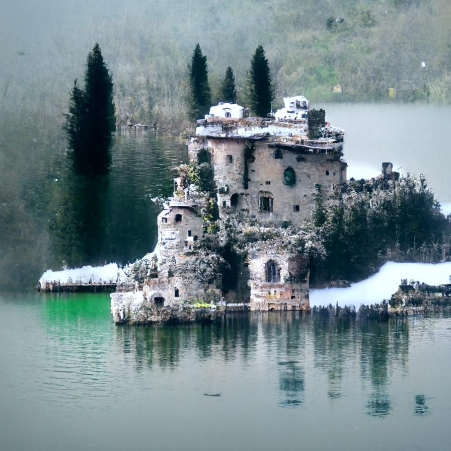 old magical italian castle on a lake - AI Generated Artwork - NightCafe ...