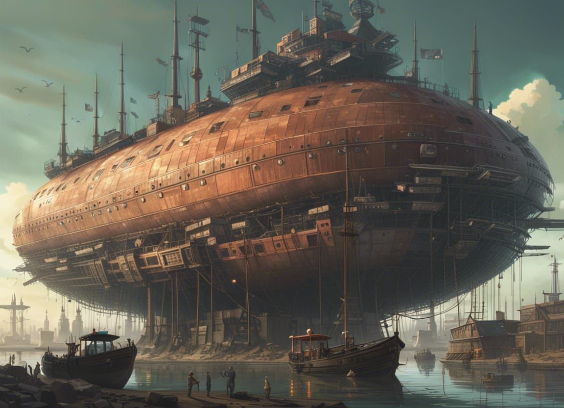 Distopian mother ship - AI Generated Artwork - NightCafe Creator