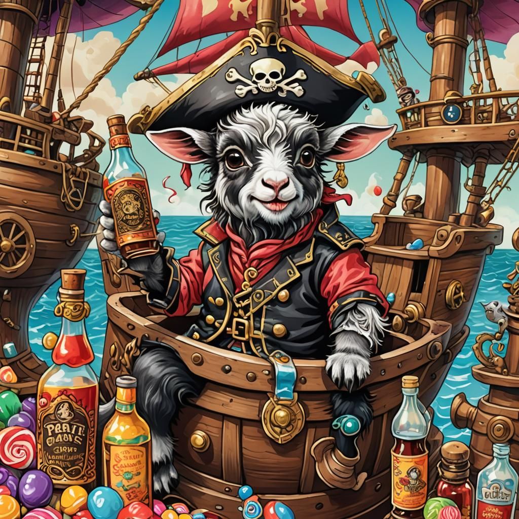 pirate goat - AI Generated Artwork - NightCafe Creator
