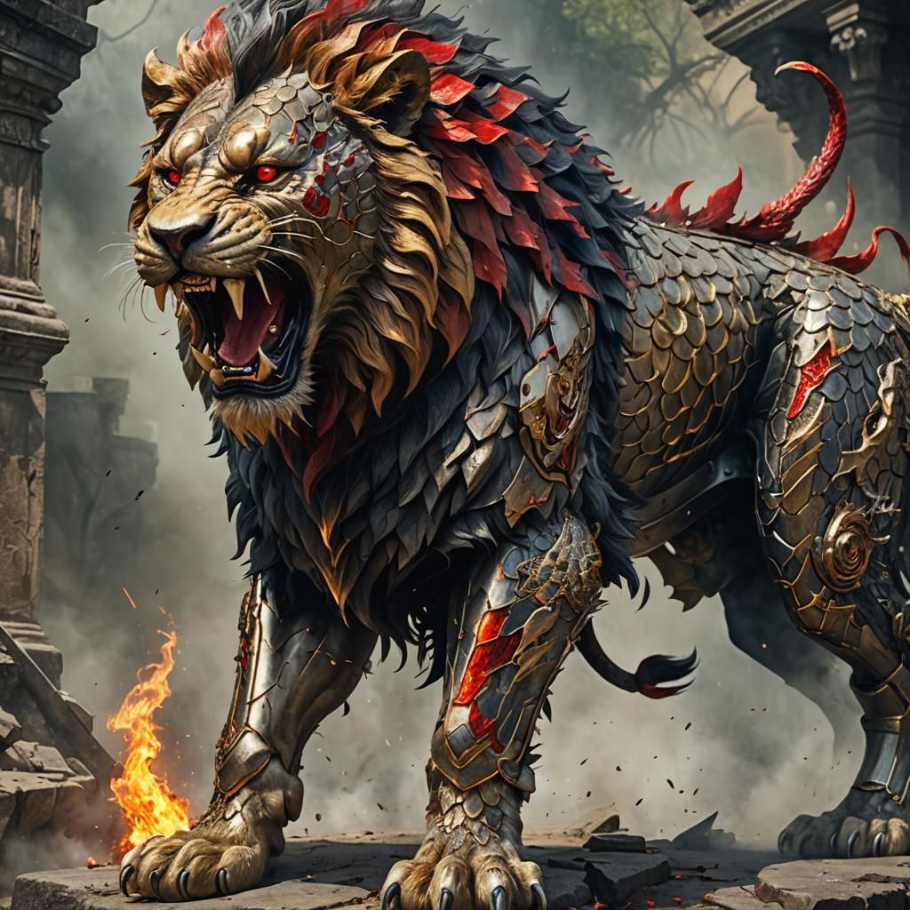 Bionic Lion 5 - AI Generated Artwork - NightCafe Creator