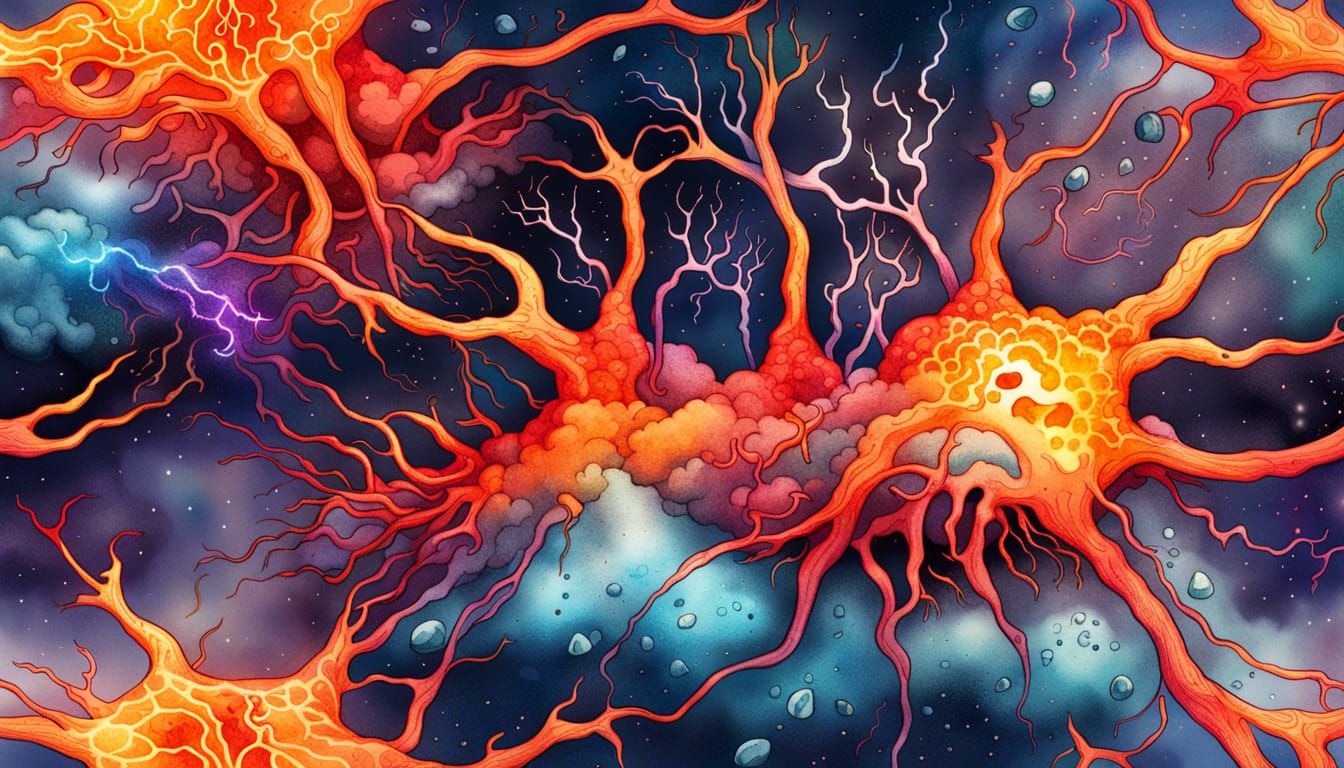 Water Colored Cosmic Neuron - AI Generated Artwork - NightCafe Creator