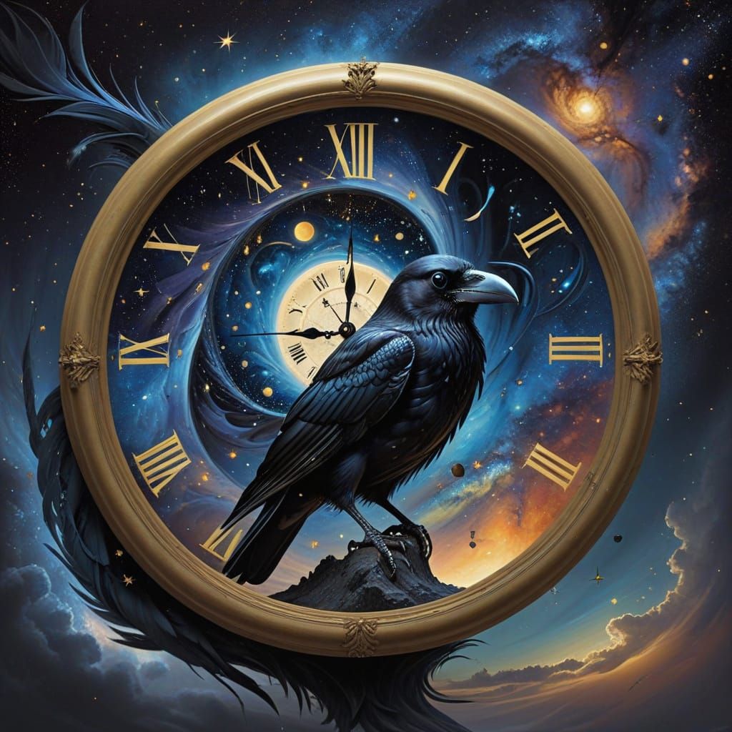The Cosmic Wanderer (Raven in Surrealism): A raven perches on a ...