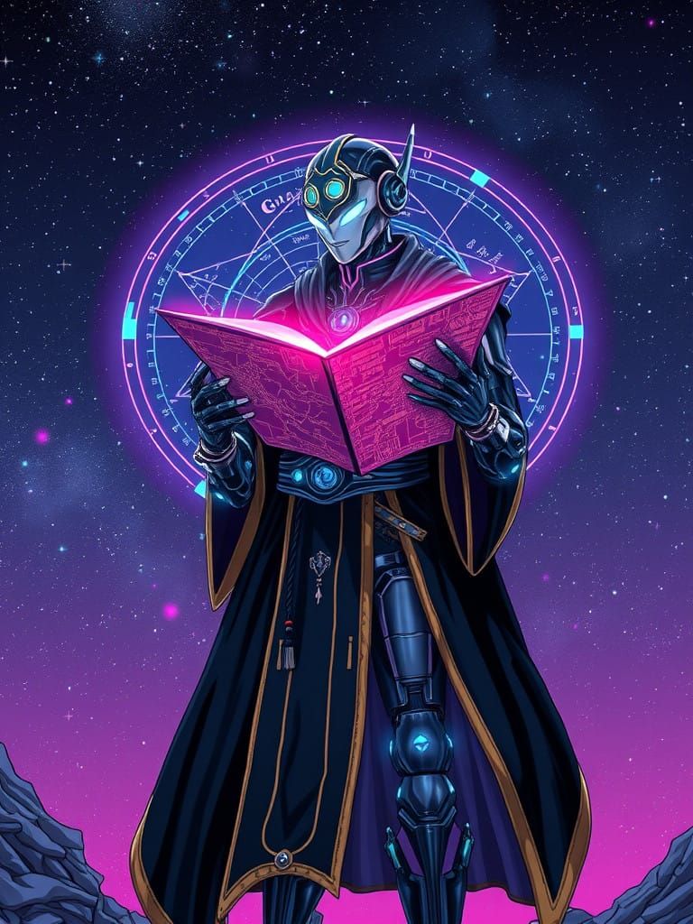 highly intricately detailed manhwa illustration of a glowing cyberpunk ...