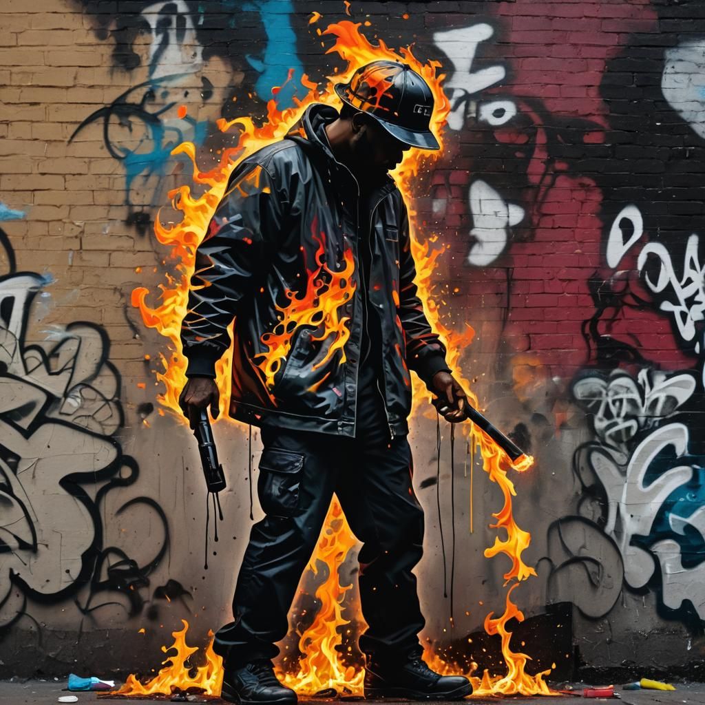 Man on Fire Painting - Daily Challenge - AI Generated Artwork ...
