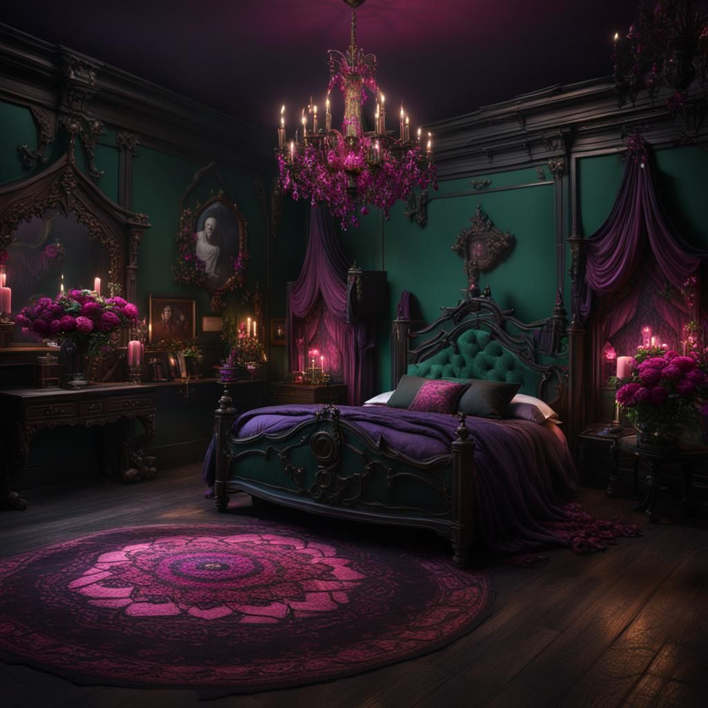 Gothic bedroom. - AI Generated Artwork - NightCafe Creator