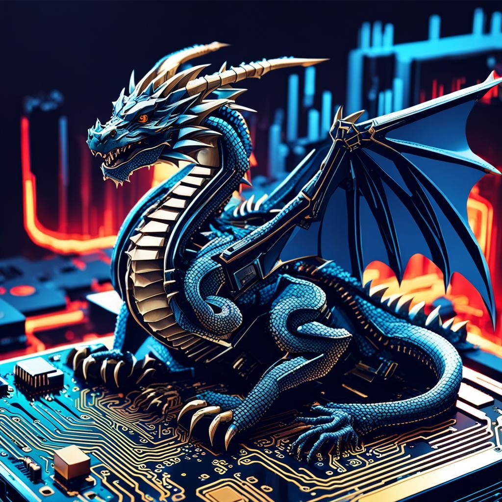 A Circuit Dragon - AI Generated Artwork - NightCafe Creator