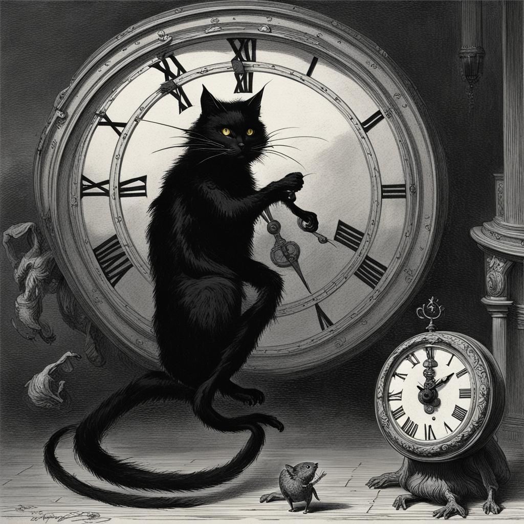 cat stopping time - AI Generated Artwork - NightCafe Creator