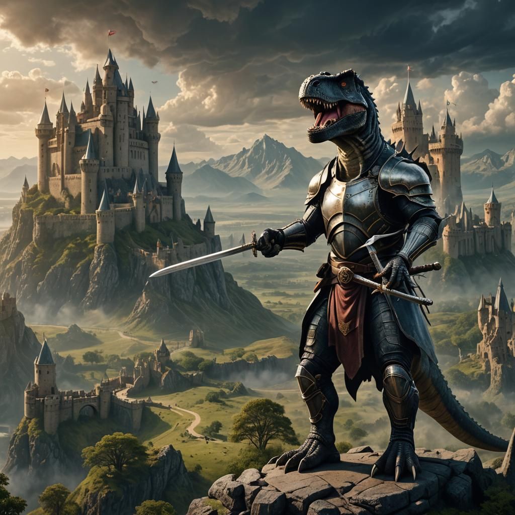 T-Rex is a a knight! - AI Generated Artwork - NightCafe Creator