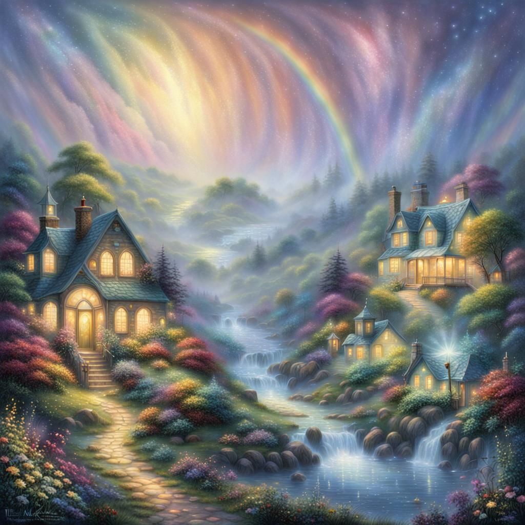 Rainbow night #2 - AI Generated Artwork - NightCafe Creator