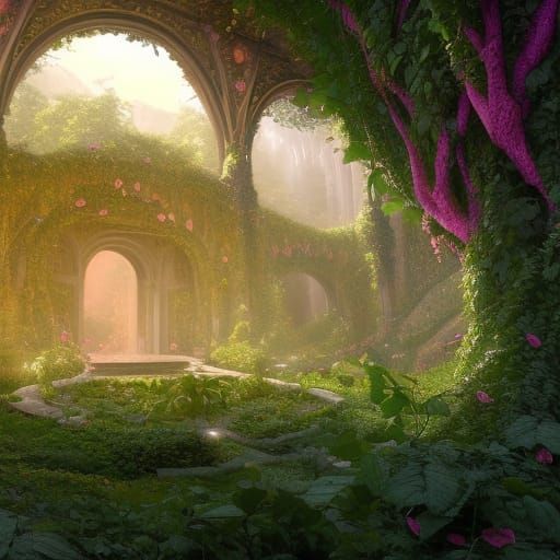 Overgrown Palace - AI Generated Artwork - NightCafe Creator