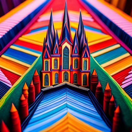 Geometric castle - AI Generated Artwork - NightCafe Creator