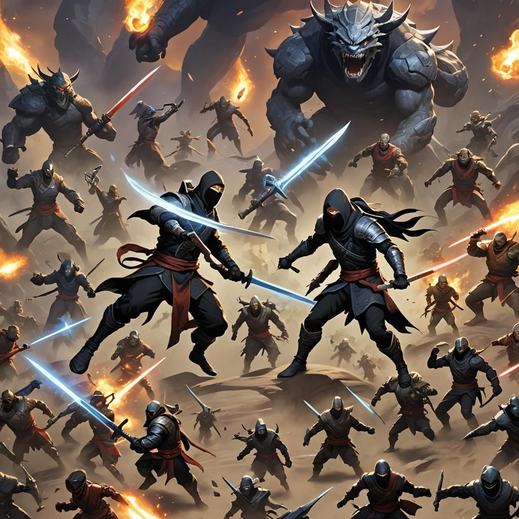 "Craft an epic tale of a fearless ninja warrior wielding the legendary ...