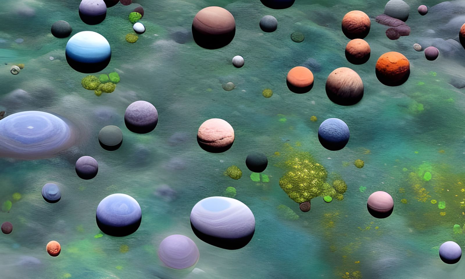 Planetary Pebbles On The Alien Beach Of Silva Prime - AI Generated ...